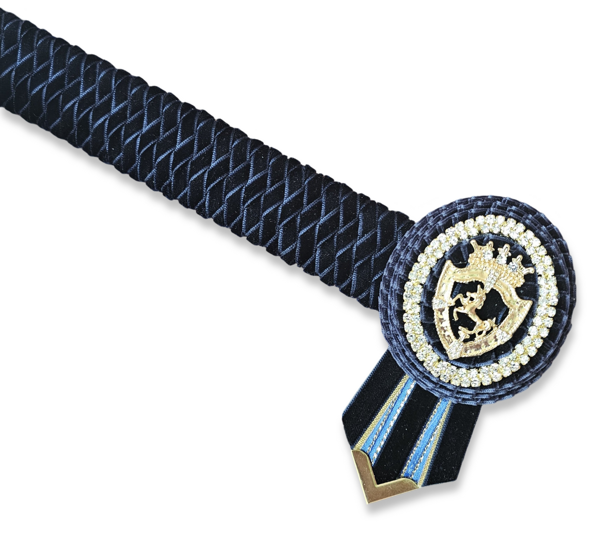 Navy & Gold Velvet Braid Browband – Classique Equine