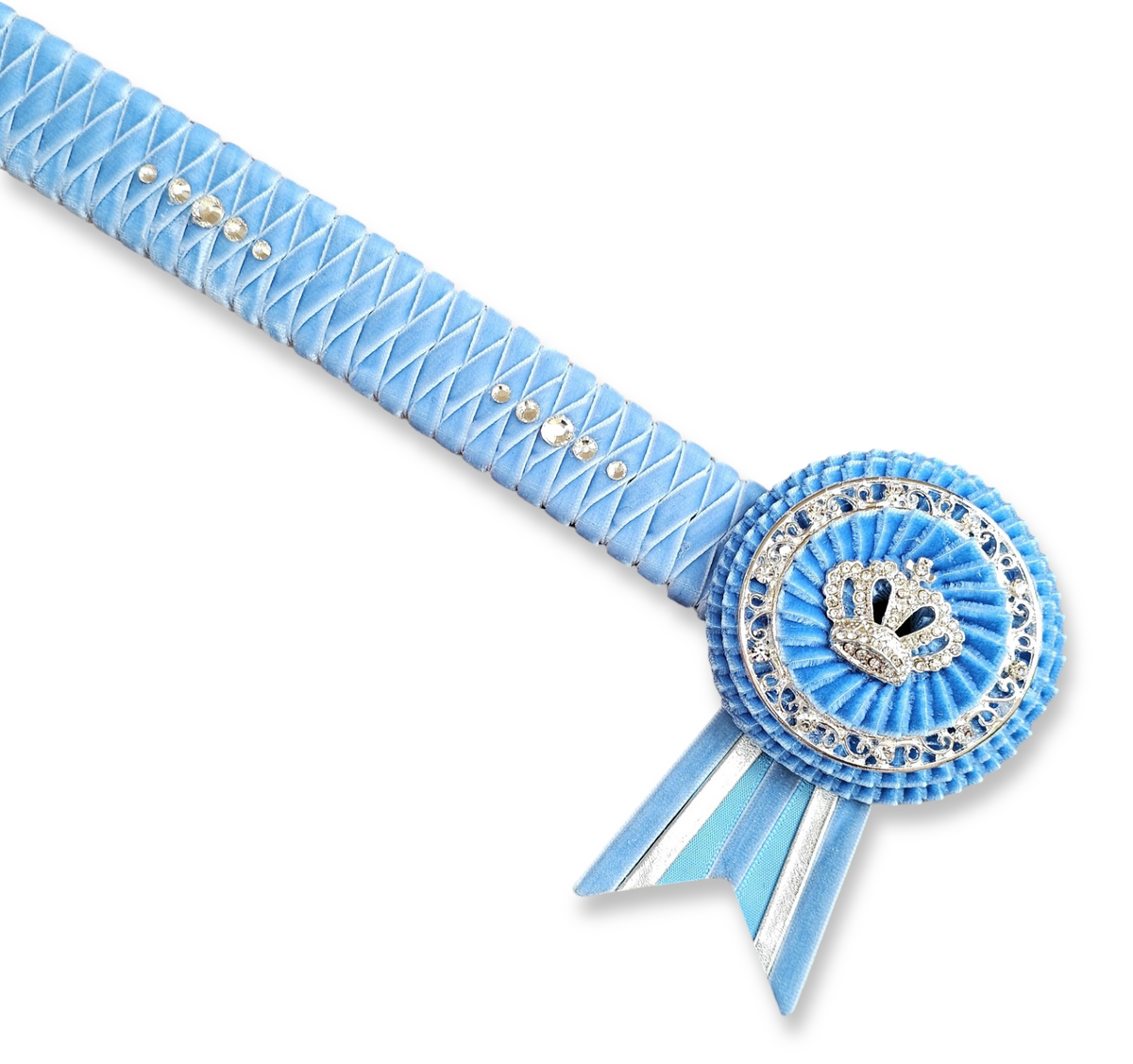 Cornflower Blue & Silver Velvet Diamond Browband – Classique Equine