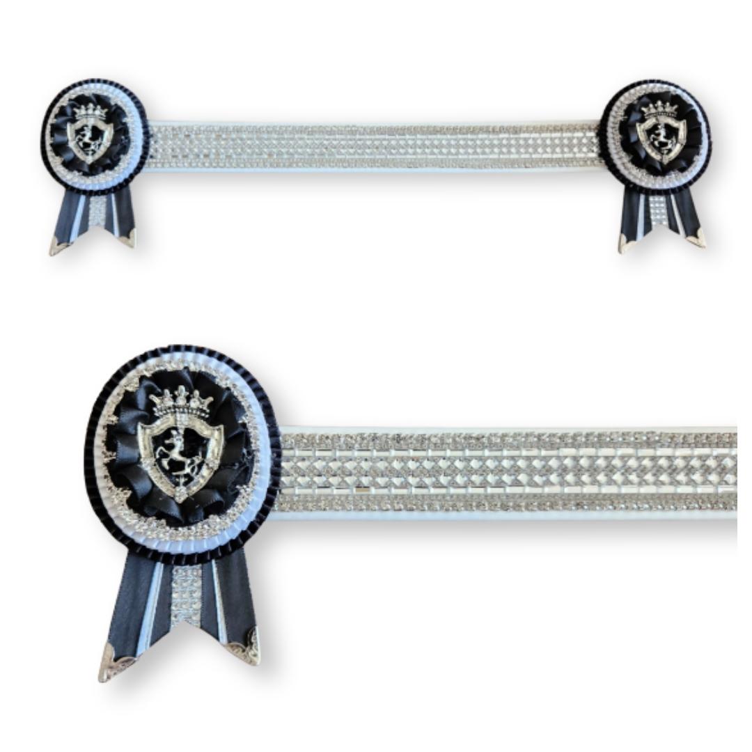 16" White & Black Crystal Show Browband – Classique Equine