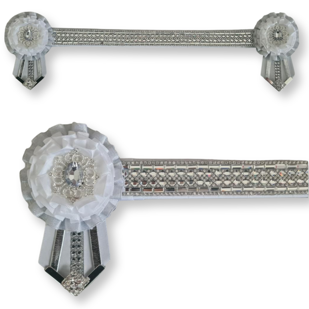 White & Silver Crystal Show Browband – Classique Equine